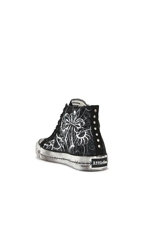 AFFLICTION Skeleton High Top Sneakers - Black