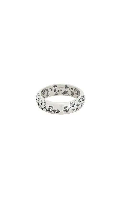 SERGE DENIMES Blossom Ring In Metallic - Silver