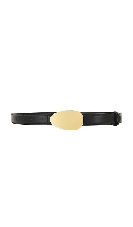 LOVERS AND FRIENDS Jianna Leather Belt In Black - Black & Gold
