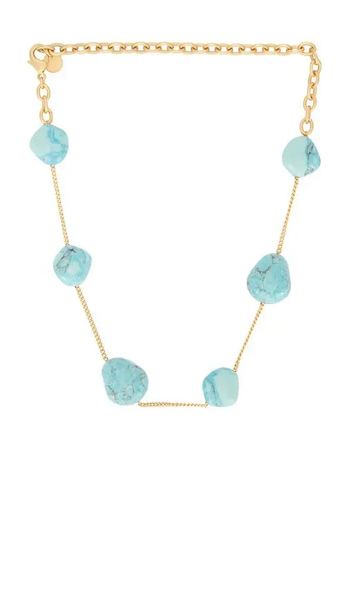 Cult Gaia Andie Necklace In Teal,metallic Gold - Ibiza Turquoise Ibiza Turquoise