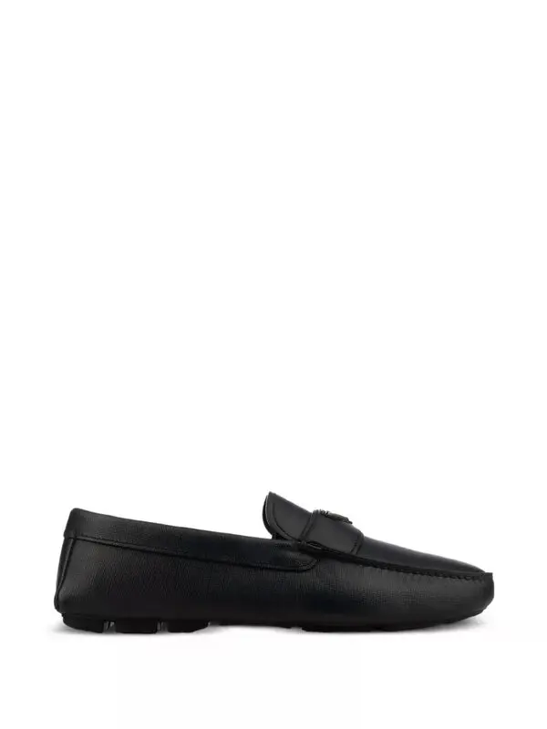 Prada Logo Leather Loafers