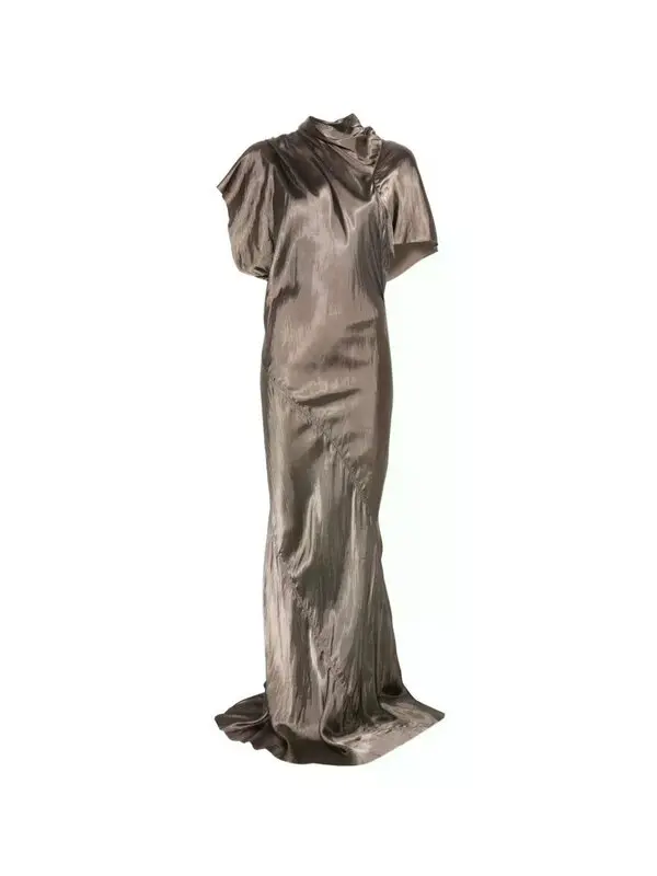 Rick Owens Short-sleeve Draped Maxi Dress - Brown
