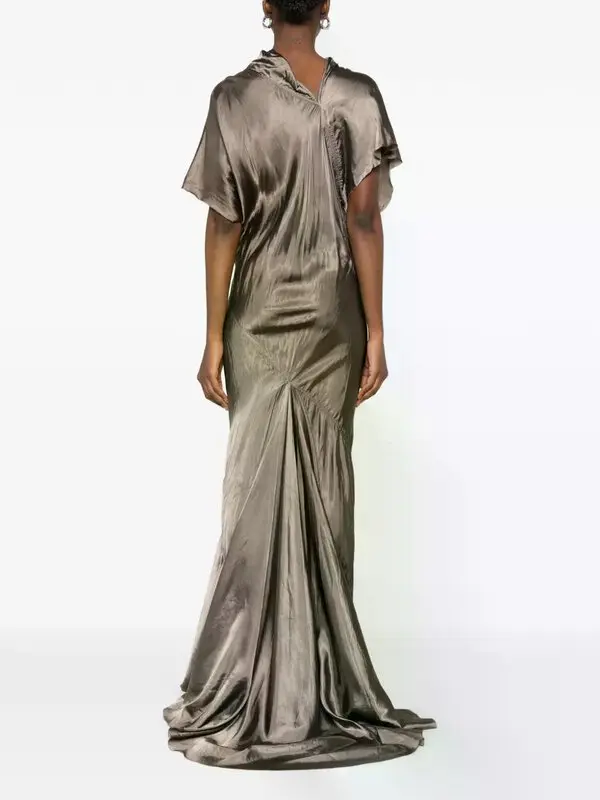 Rick Owens Short-sleeve Draped Maxi Dress - Brown