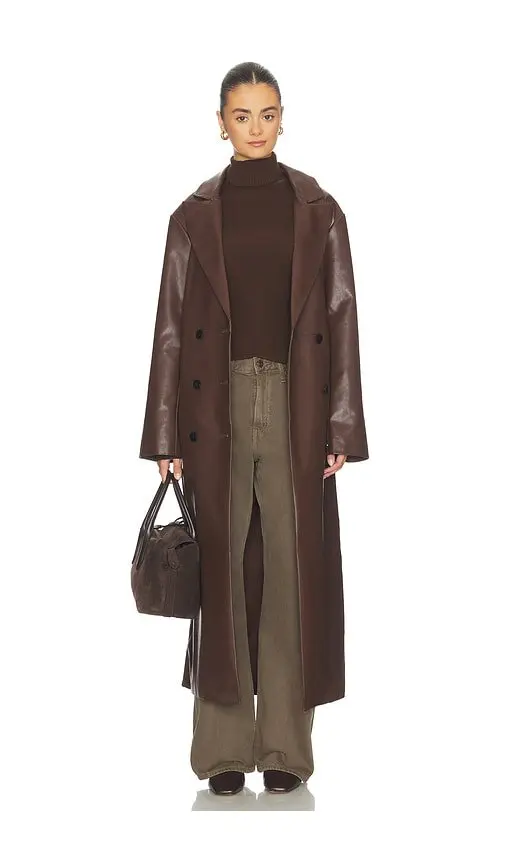 ALL THE WAYS Carey Faux Leather Trench