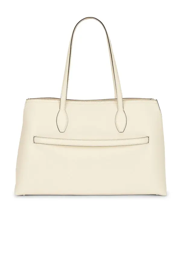 TOTEME Grained Leather Lounge Tote Bag - Milk