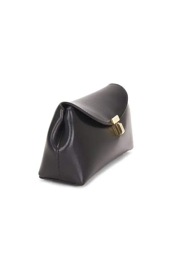 TOTEME Mini T-lock Leather Clutch - Black