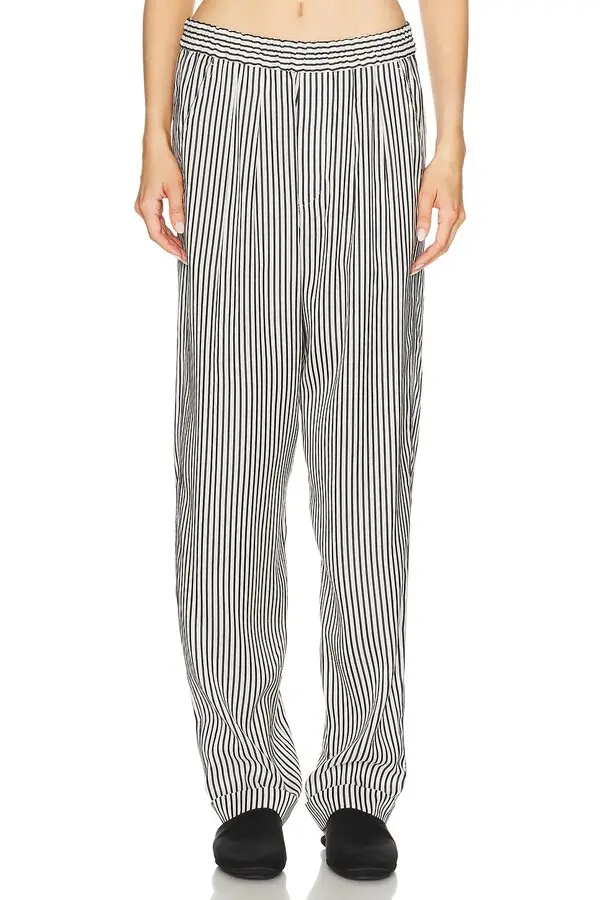 TOM FORD Striped Silk Pyjama Pant In Black,white