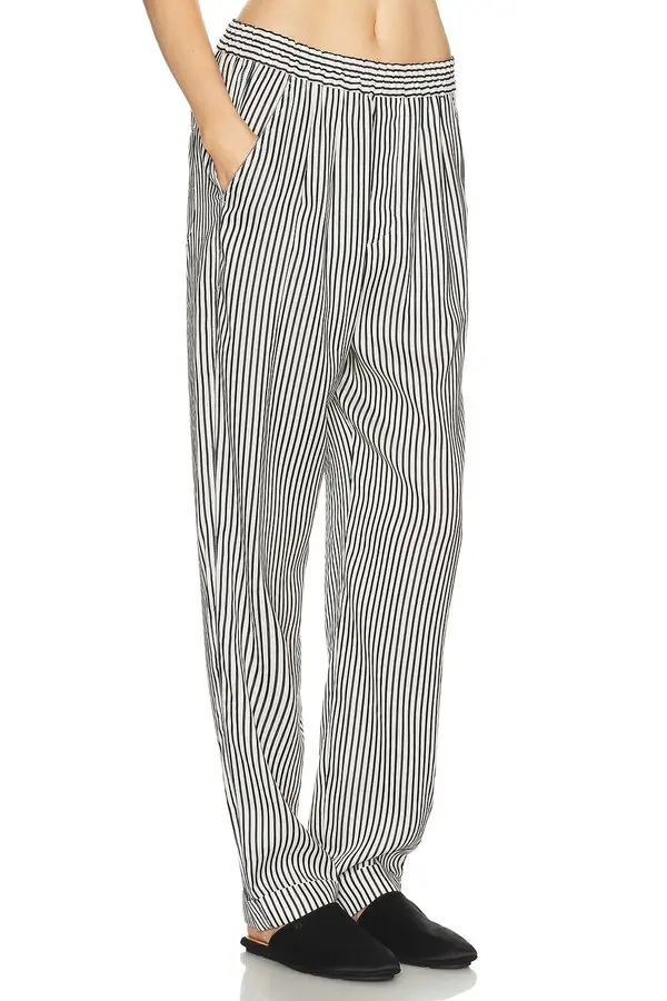 TOM FORD Striped Silk Pyjama Pant In Black,white