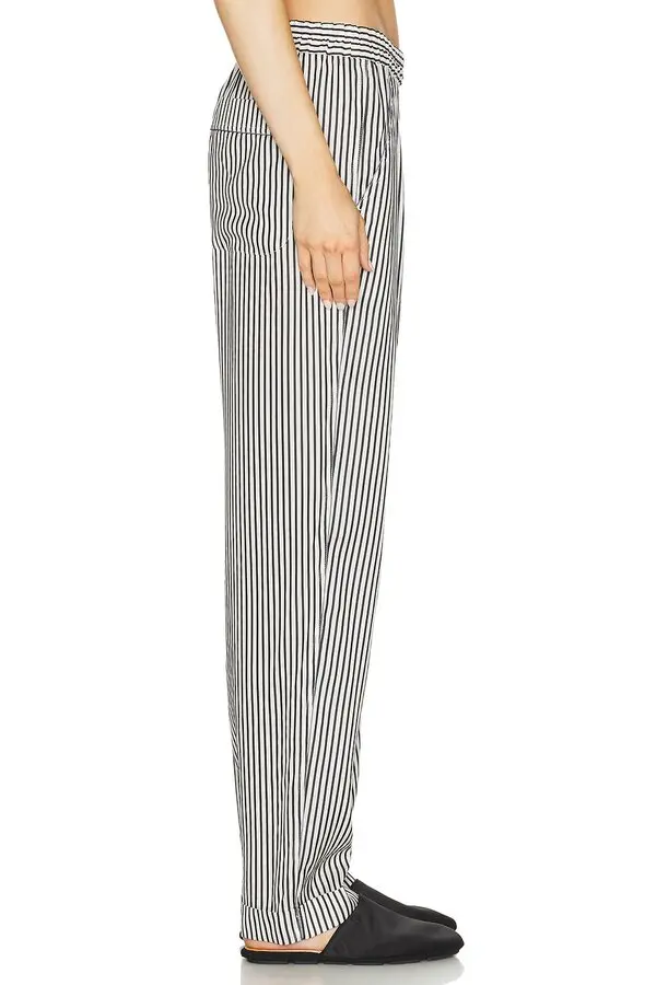 TOM FORD Striped Silk Pyjama Pant In Black,white