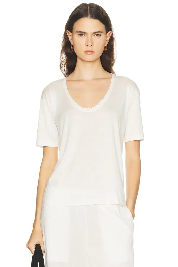 TOTEME Cotton Silk Tee - Off White
