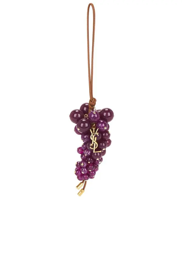 Saint Laurent Grape Keychain In Purple - Brick & Bordeaux