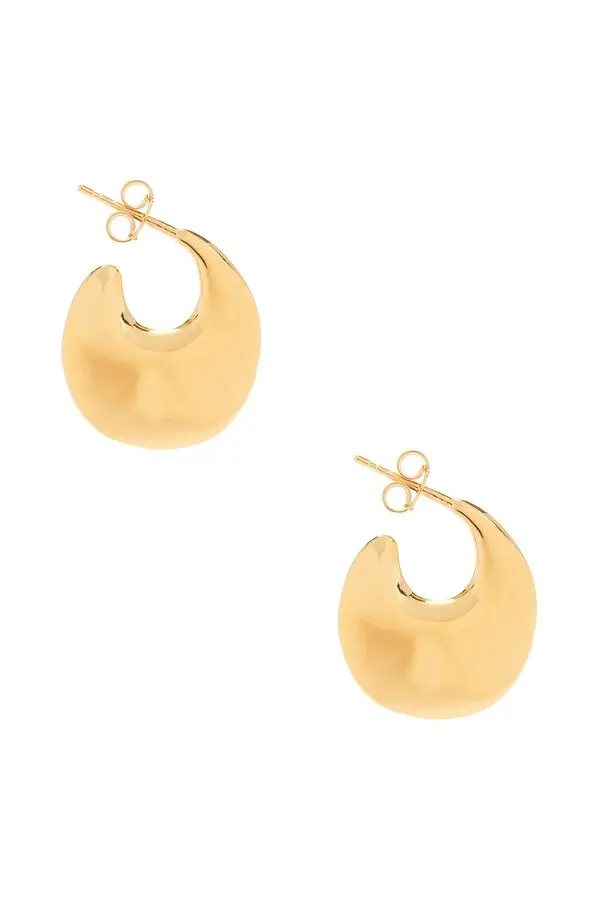 Saint Laurent Bo Creole Plate Earrings - Dore