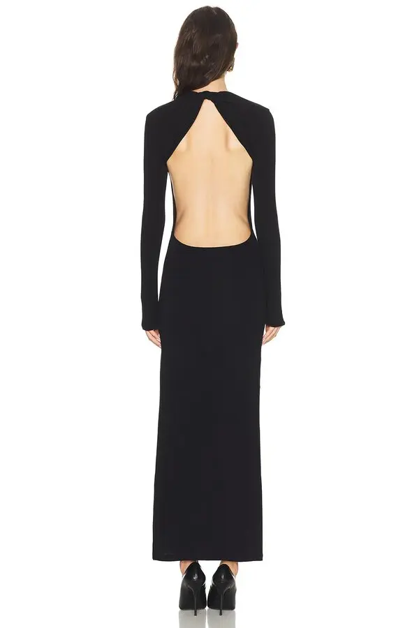 Saint Laurent Long Sleeve Maxi Dress