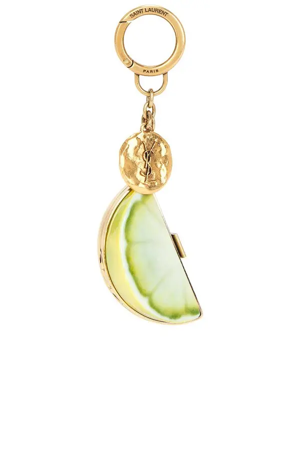 Saint Laurent Keychain In Green - Lemon