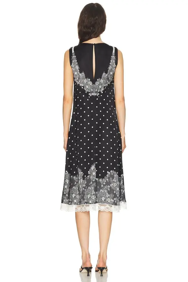 Marc Jacobs Trompe L'oeil Slip Midi Dress - Black Multi