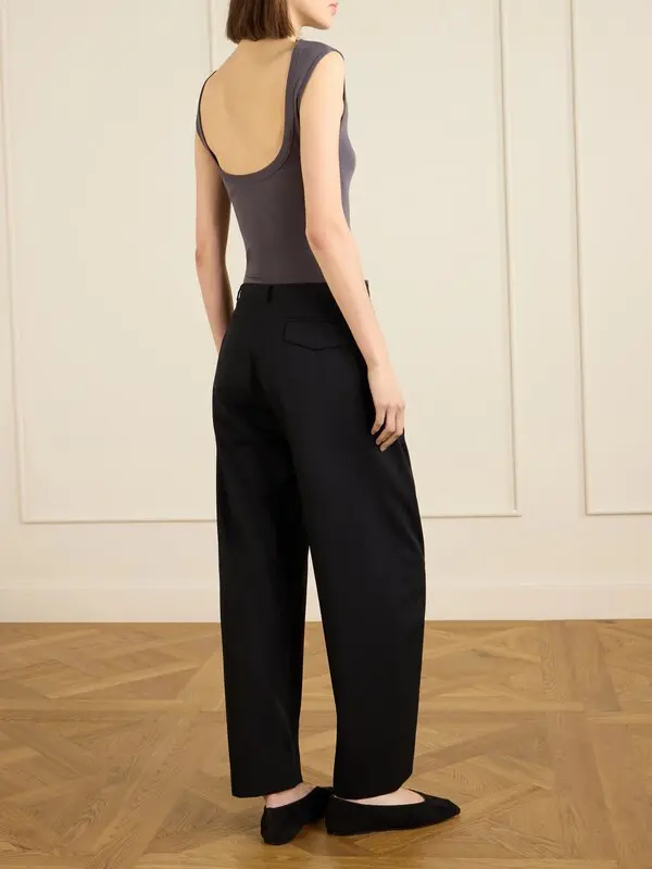 ST. AGNI Wool Barrel-leg Trousers