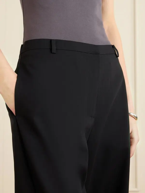 ST. AGNI Wool Barrel-leg Trousers