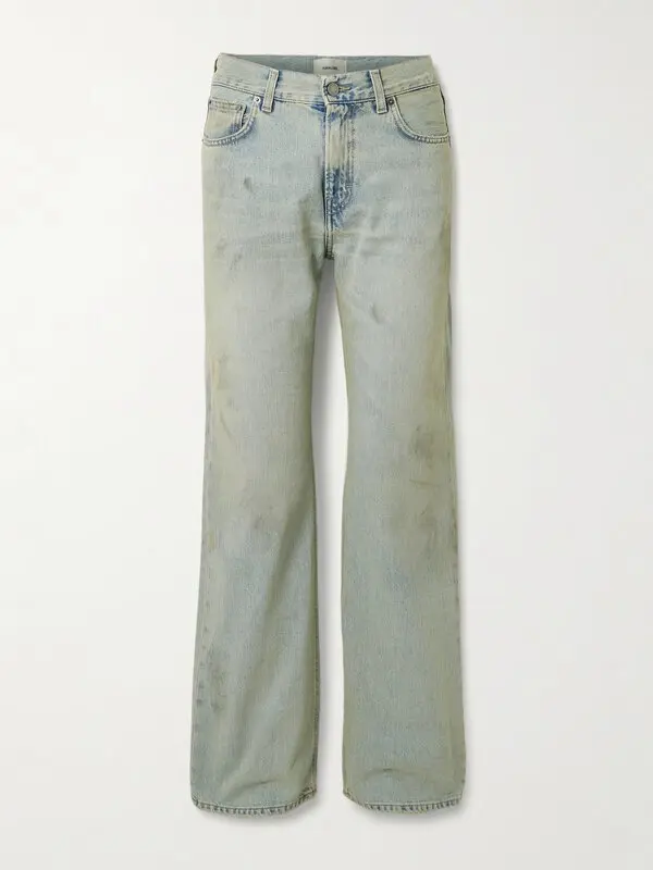 HAIKURE Korea Distressed Wide-leg Jeans - Blue