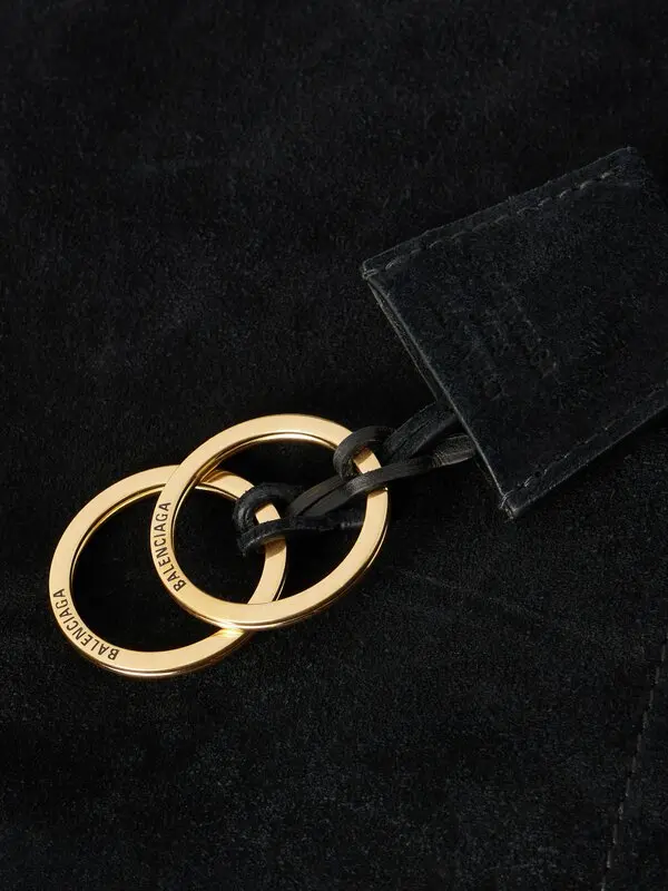 Balenciaga Rodeo Suede Shoulder Bag - Black