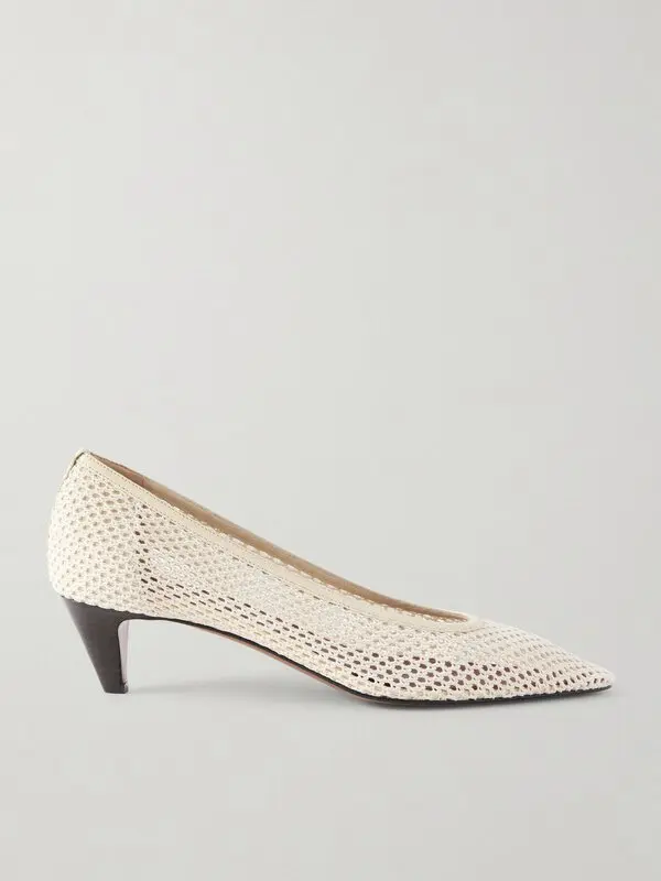 NEOUS Fera Woven Pumps With Leather Trim