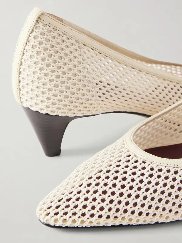 NEOUS Fera Woven Pumps With Leather Trim