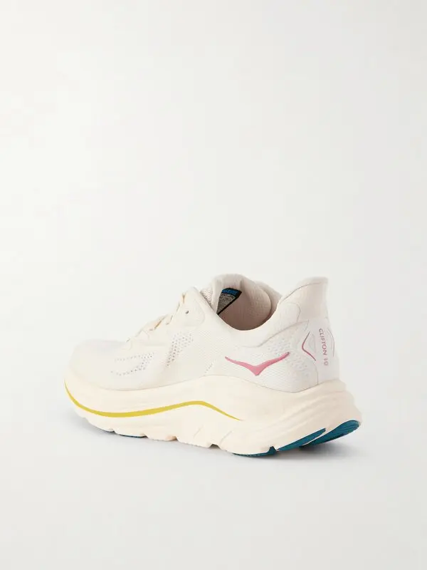 Hoka One One Hoka Clifton 10 Jacquard-mesh And Rubber Trimmed Sneakers - Neutrals