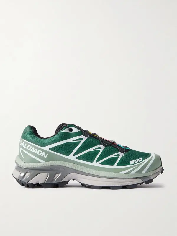 SALOMON Xt-6 Rubber-trimmed Mesh Sneakers - Green