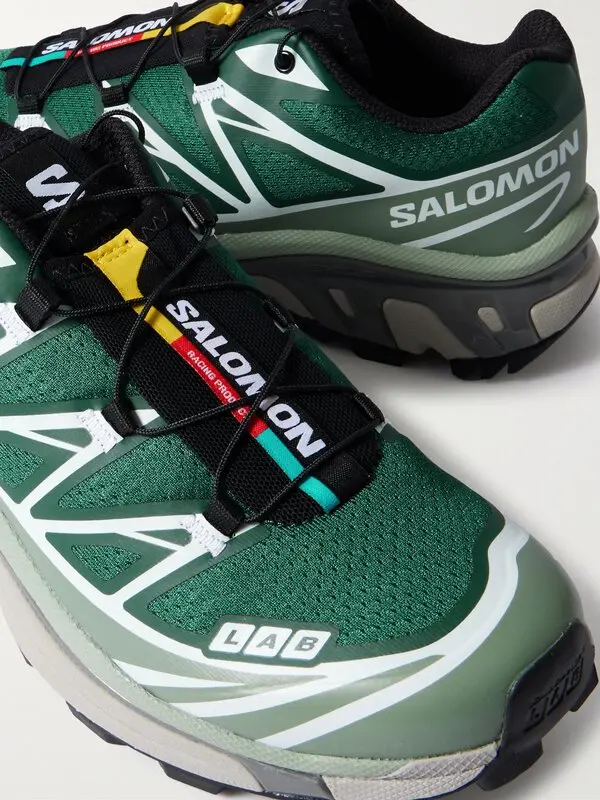 SALOMON Xt-6 Rubber-trimmed Mesh Sneakers - Green