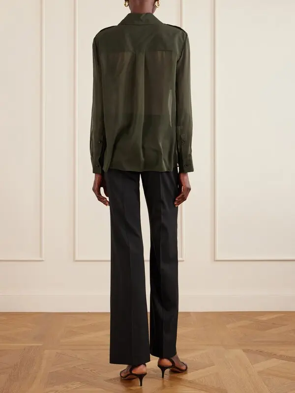 Veronica De Piante Daphne Silk-georgette Shirt