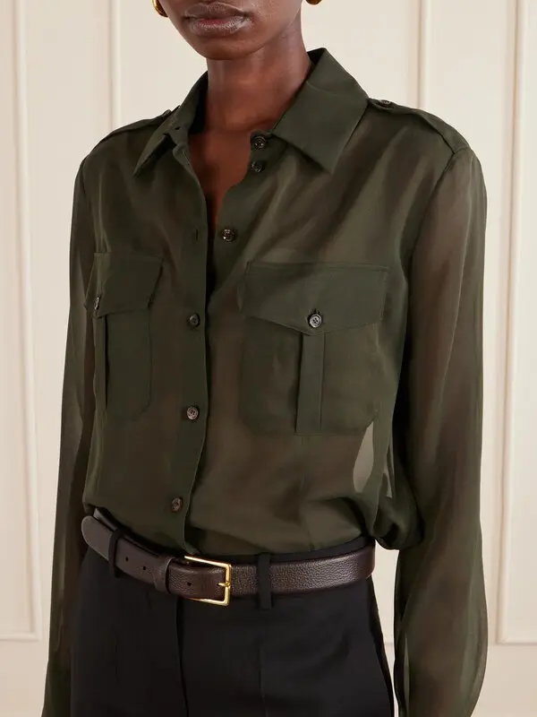 Veronica De Piante Daphne Silk-georgette Shirt