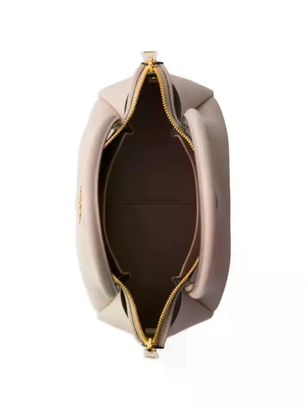 Prada Leather Tote Bag With Triangle Logo