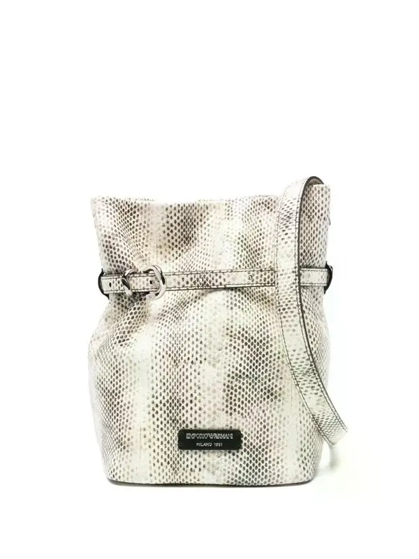 Emporio Armani Snake-effect Leather Bucket Bag