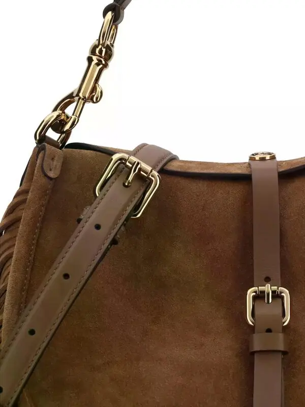 Etro Medium Suede Shoulder Bag With Fringe Detailing - Brown
