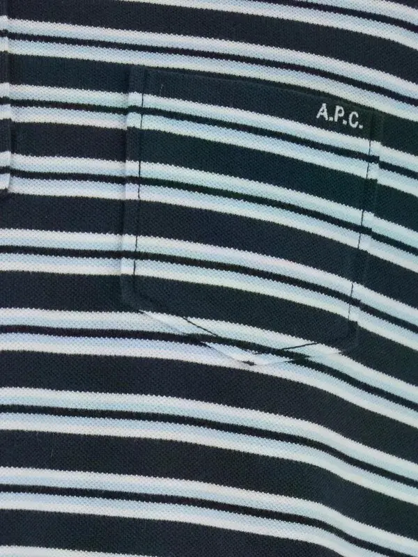 A.p.c. Striped Polo Shirt - Blue