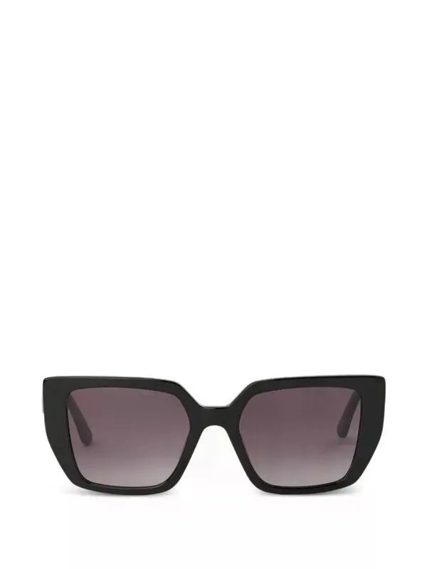 Karl Lagerfeld Glam Autograph Logo Square-frame Sunglasses - Black