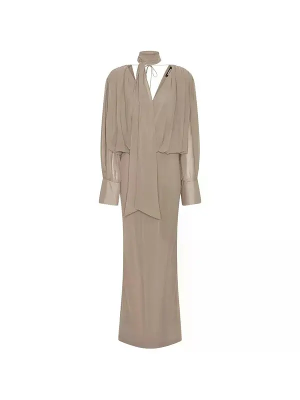 ROTATE BY BIRGER CHRISTENSEN Draped Chiffon Maxi Dress