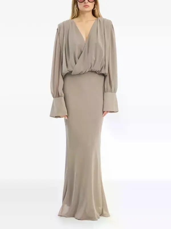 ROTATE BY BIRGER CHRISTENSEN Draped Chiffon Maxi Dress