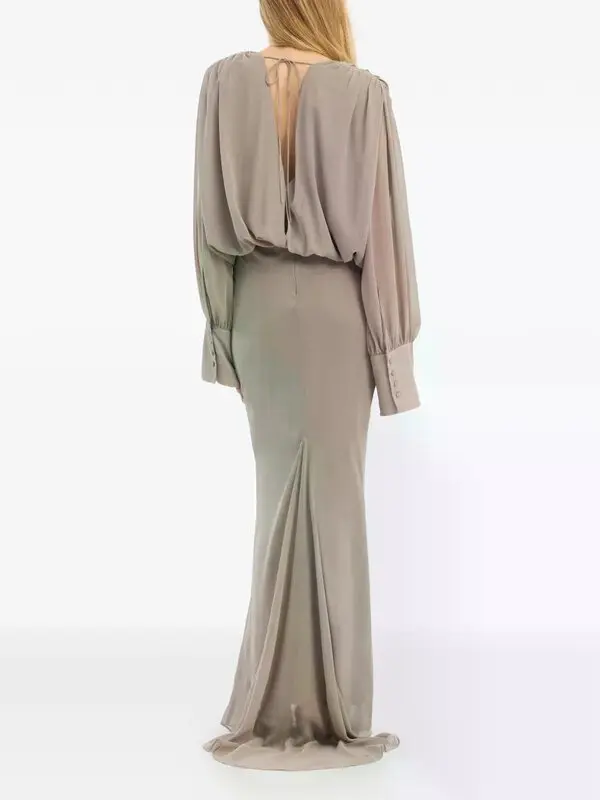 ROTATE BY BIRGER CHRISTENSEN Draped Chiffon Maxi Dress