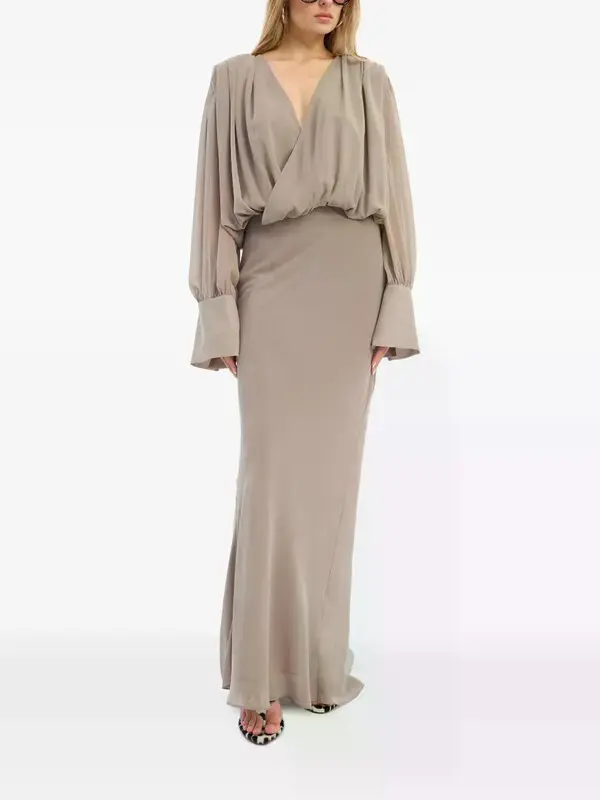 ROTATE BY BIRGER CHRISTENSEN Draped Chiffon Maxi Dress