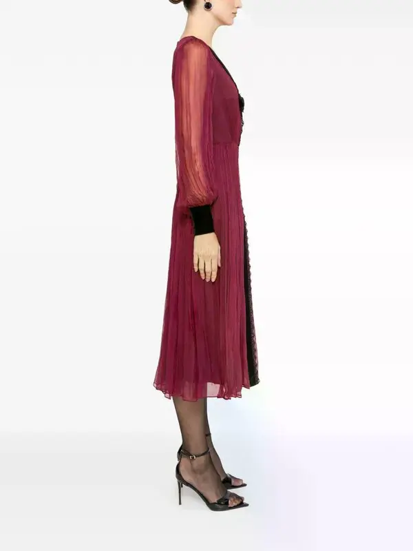 NISSA Lace-trim Midi Dress