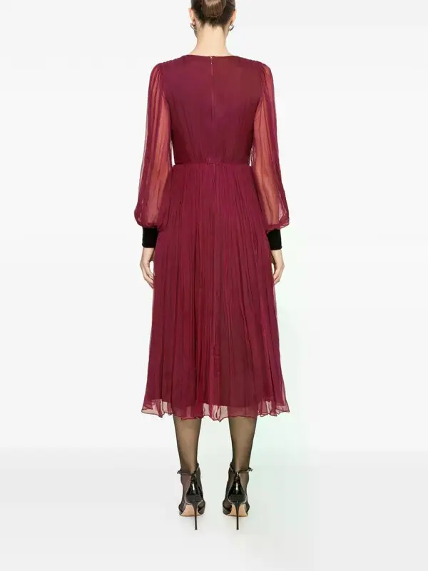 NISSA Lace-trim Midi Dress
