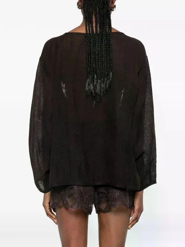 MAURIZIO BRASCHI Laced Blouse - Brown