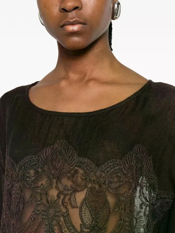 MAURIZIO BRASCHI Laced Blouse - Brown