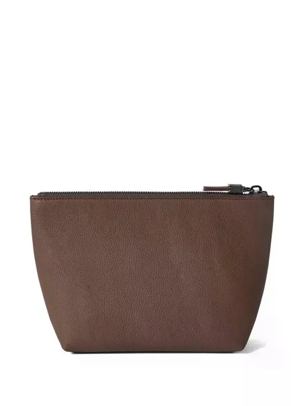 Brunello Cucinelli Grained Leather Clutch - Brown