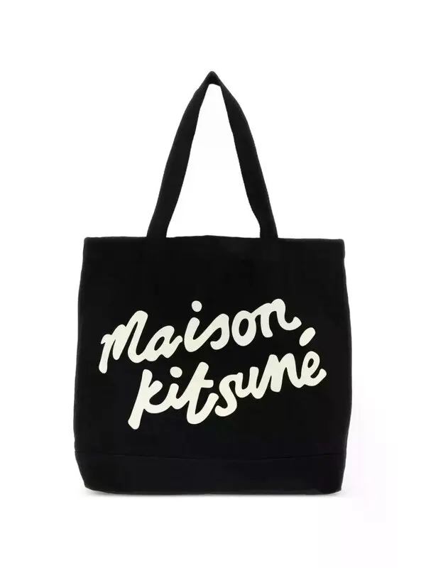 Maison Kitsuné Logo-lettering Tote Bag - Black