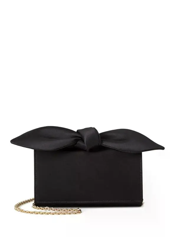 AQUAZZURA Bow Tie Clutch - Black