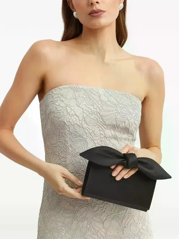 AQUAZZURA Bow Tie Clutch - Black