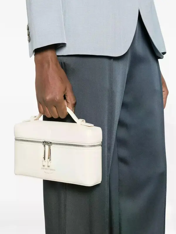 Emporio Armani Mini Leather Tote - Neutrals