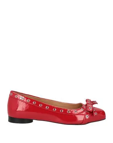 GANNI Ballet Flats In Synthetic Material - Red