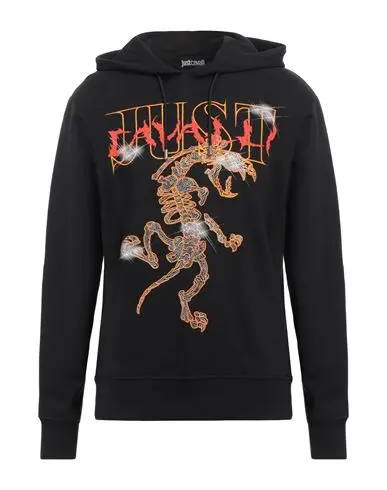 Just Cavalli Hooded Sweatshirt With Appliqués And Print